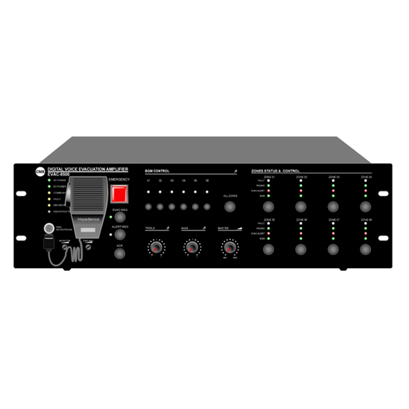 CMX EVAC-8500 EN54-16 საევაკუაციო კონტროლერი (8 ზონა)