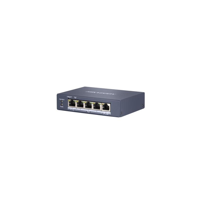 4 Port Gigabit Unmanaged POE Switch, Hikvision- DS-3E0505HP-E